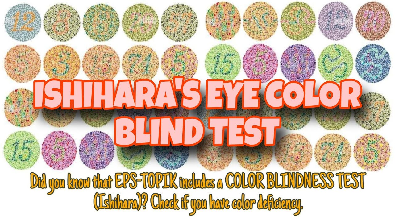 ISHIHARA COLOR BLIND TEST PLATES // EPS TOPIK SKILL TEST EYE VISION ...