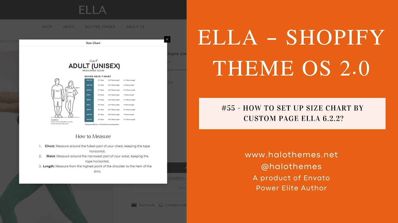 #55 - How to set up Size Chart by Custom Page in Ella 6.2.2? - YouTube