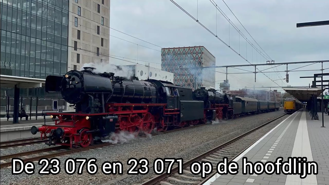 Stoomtreinen op volle vaart. De 23 076 en 23 071 trekken weer door ...