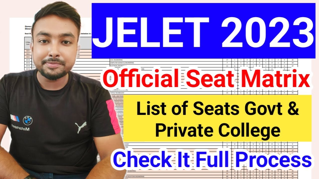 JELET 2023 Counselling Seat Matrix List of Seats Govt & Private College ...