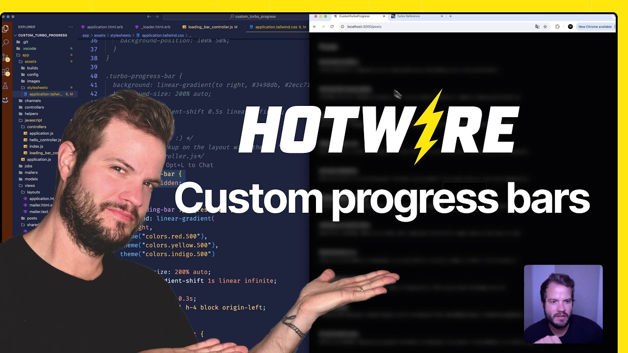 Custom progress bars with Rails and Hotwire - YouTube