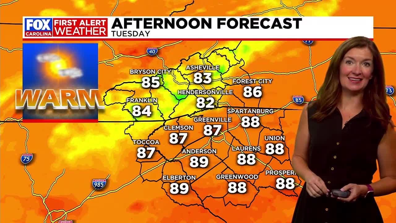 Storm chance Monday, dry and hot weather this week - YouTube