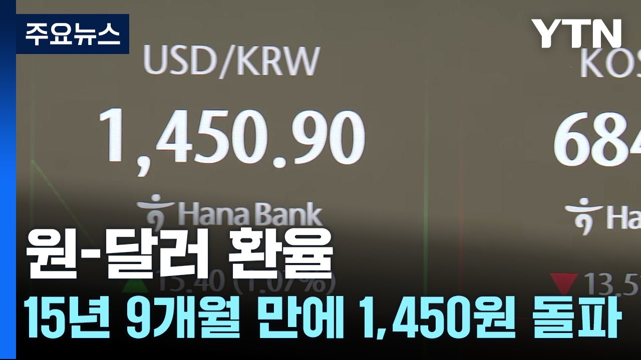 원-달러 환율, 15년 9개월 만에 1,450원 돌파 / YTN - YouTube