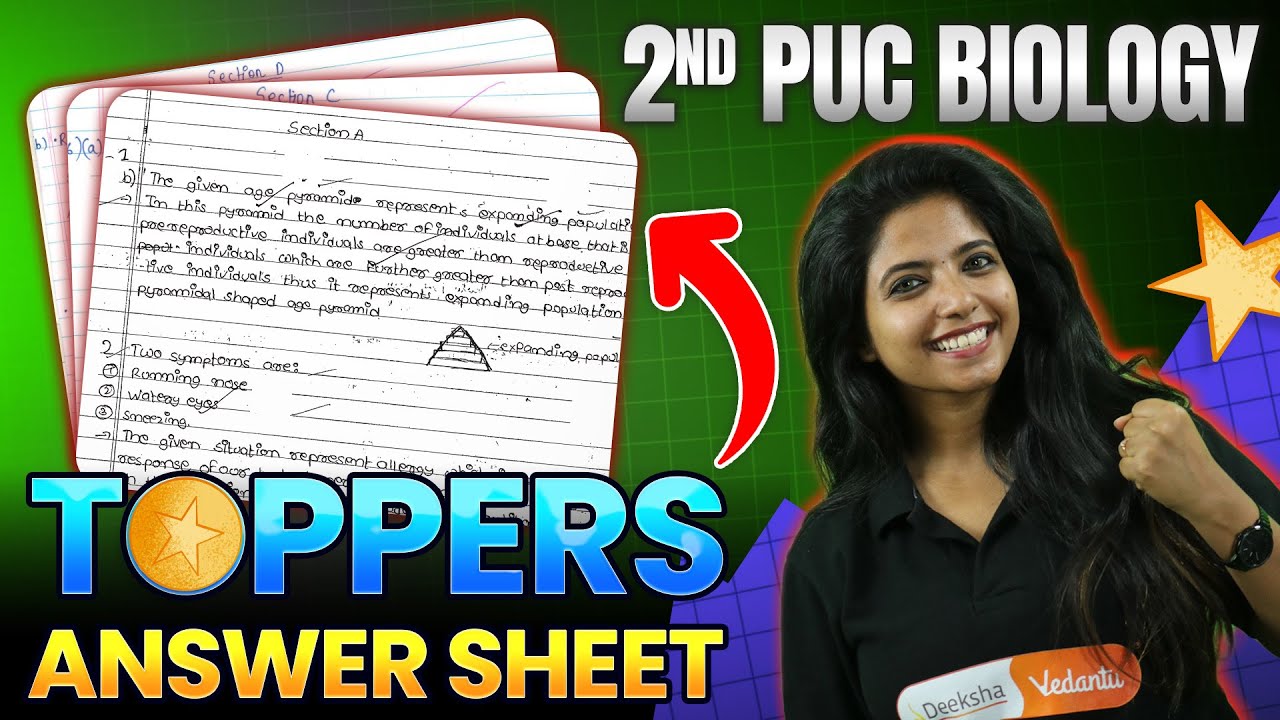 2nd PUC Biology Toppers Answer Sheet 2024 - Deeksha Karnataka 👨‍🎓📝 ...
