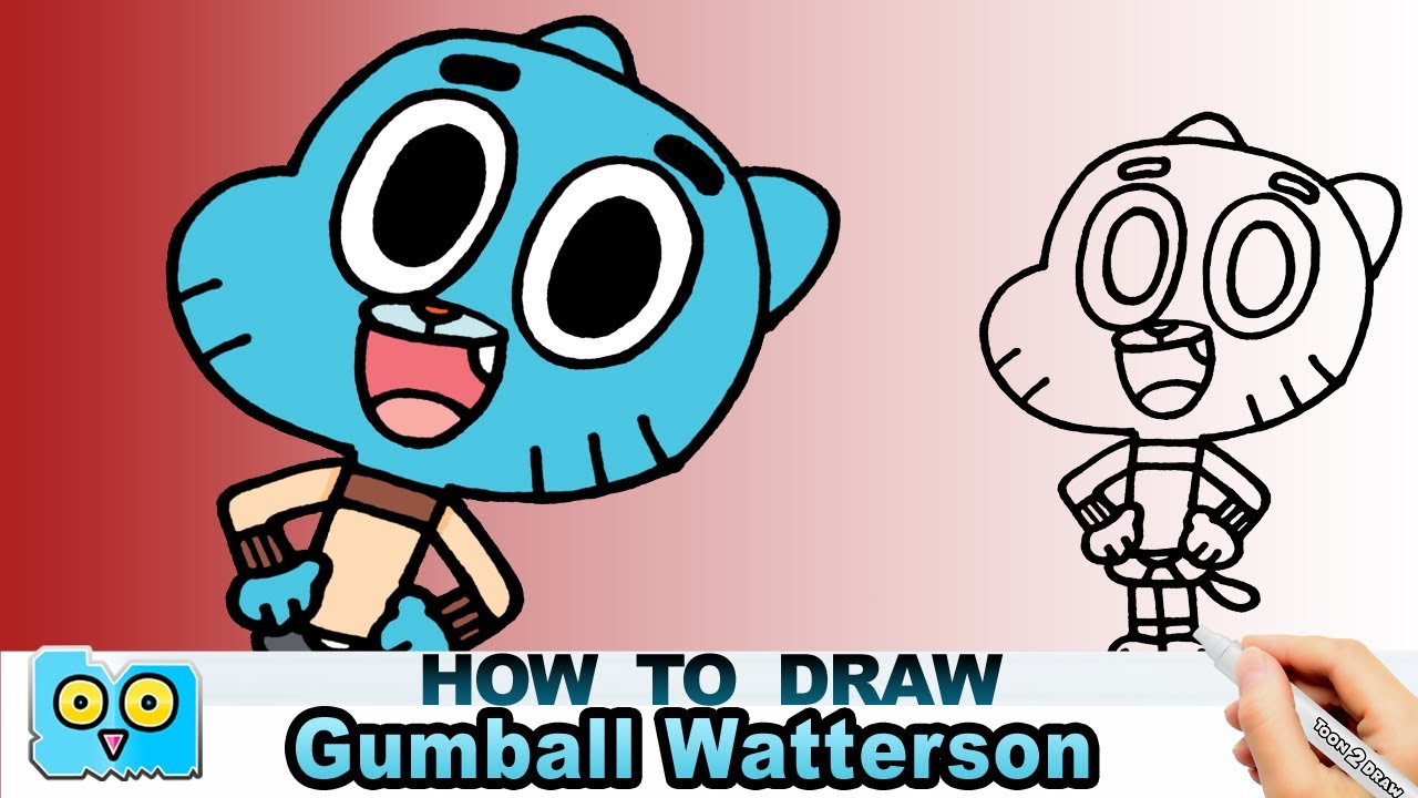 How to Draw Gumball Watterson from The Amazing World of Gumball - YouTube