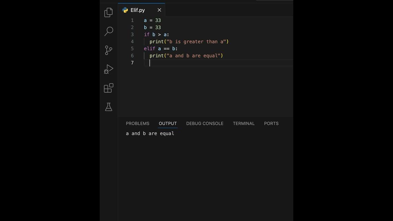 Python ELIF Statement #learn #code #learnpython #learning #python # ...