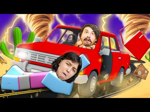 ZOMBİLERDEN KAÇARKEN ARABAYLA YÜSRAYI EZDİM 🚗  ROBLOX A Dusty Trip