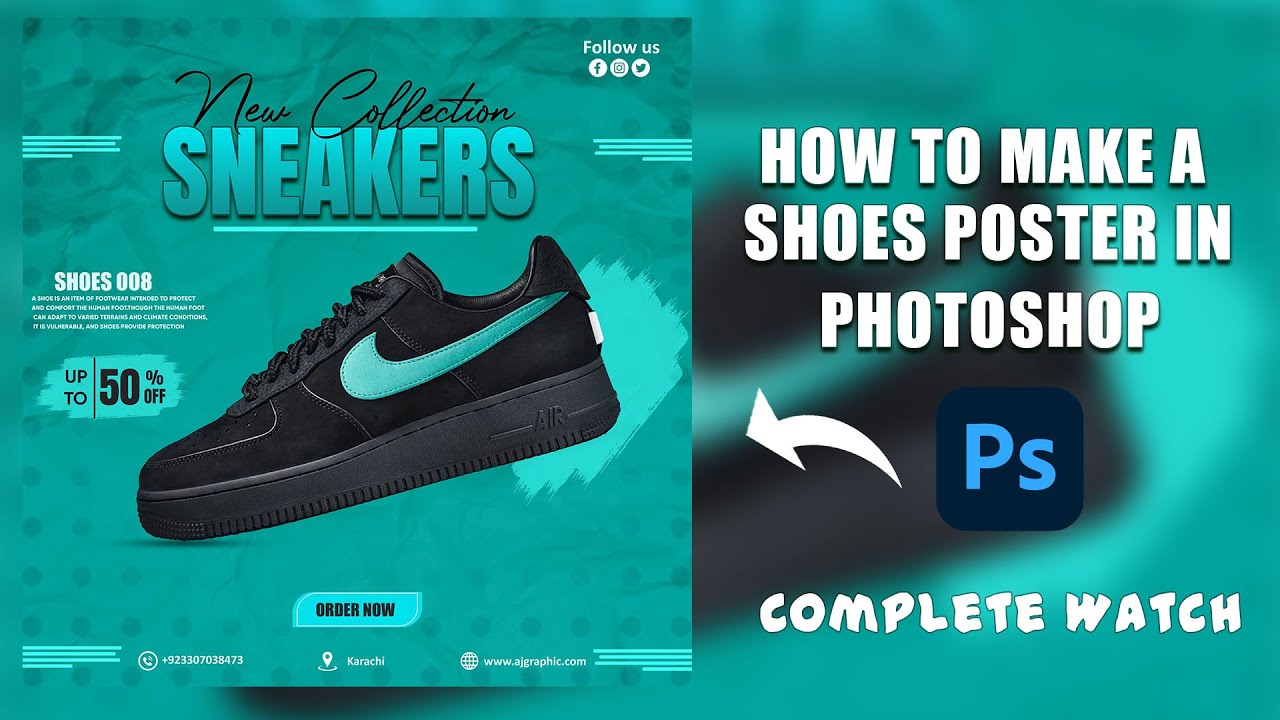 How to Create a Shoes Poster in Photoshop || Shoes Poster - YouTube