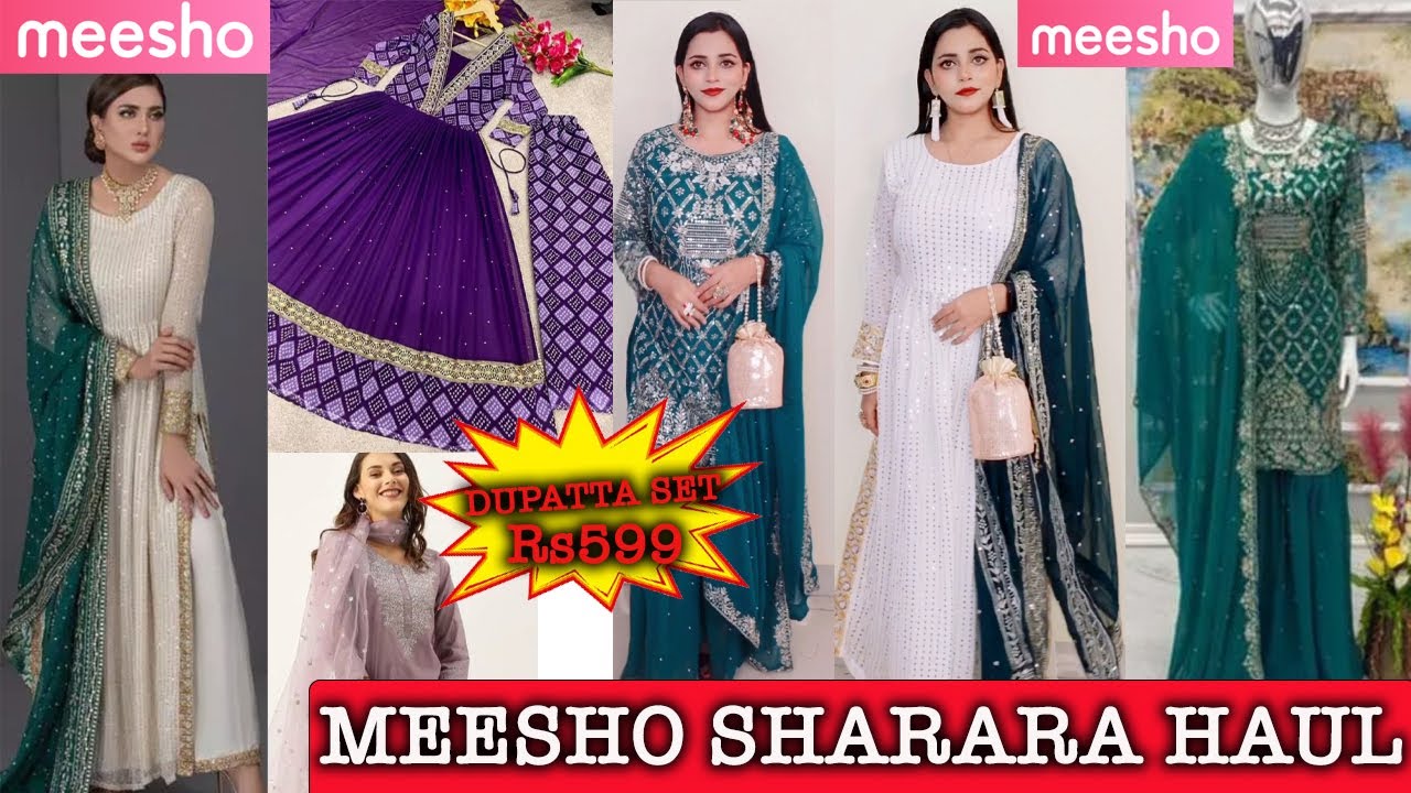 Meesho Haul | Meesho Sharara/Gown/Dupatta Set | Starts At Rs599/- |Best ...