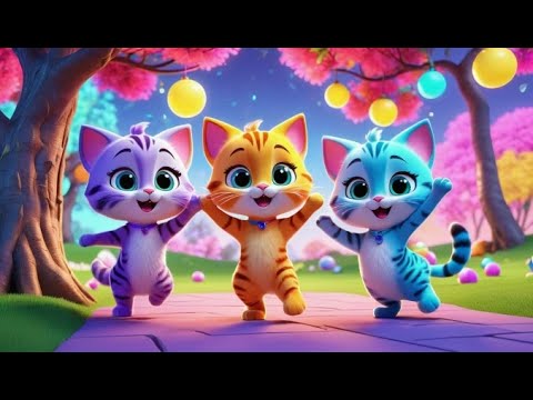 Three Dancing Cats Say 1, 2, 3 | Counting Song for Kids | Nursery ...