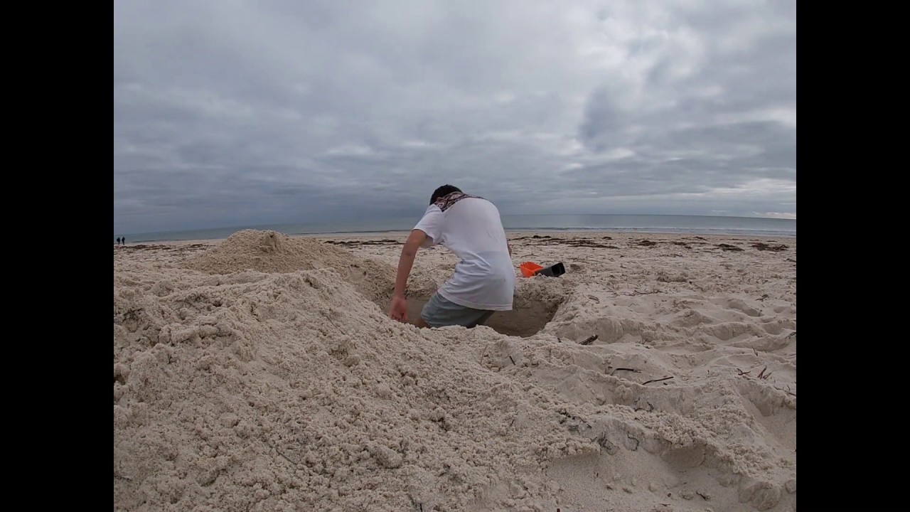DIGGING HUGE HOLE IN SAND ( MYTH-BUST MONDAY INCLUDED) - YouTube