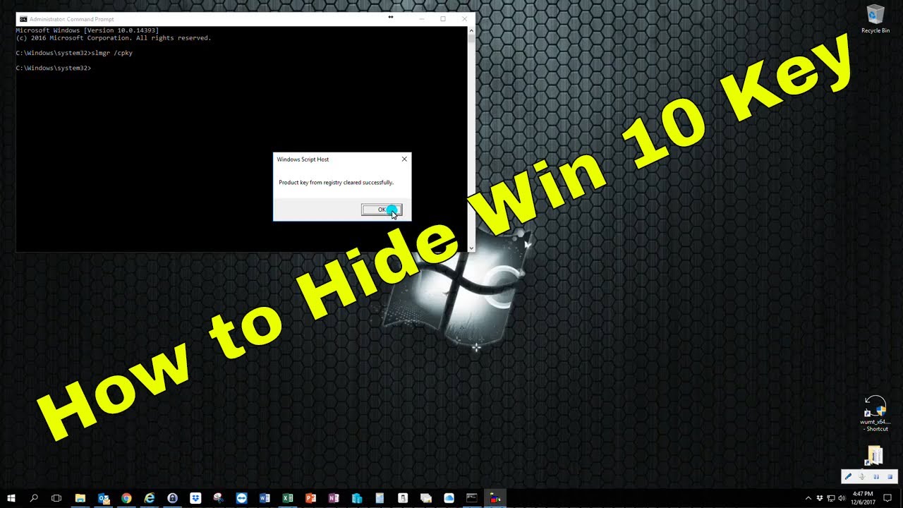 How To Hide your Windows 10 Product Key - YouTube