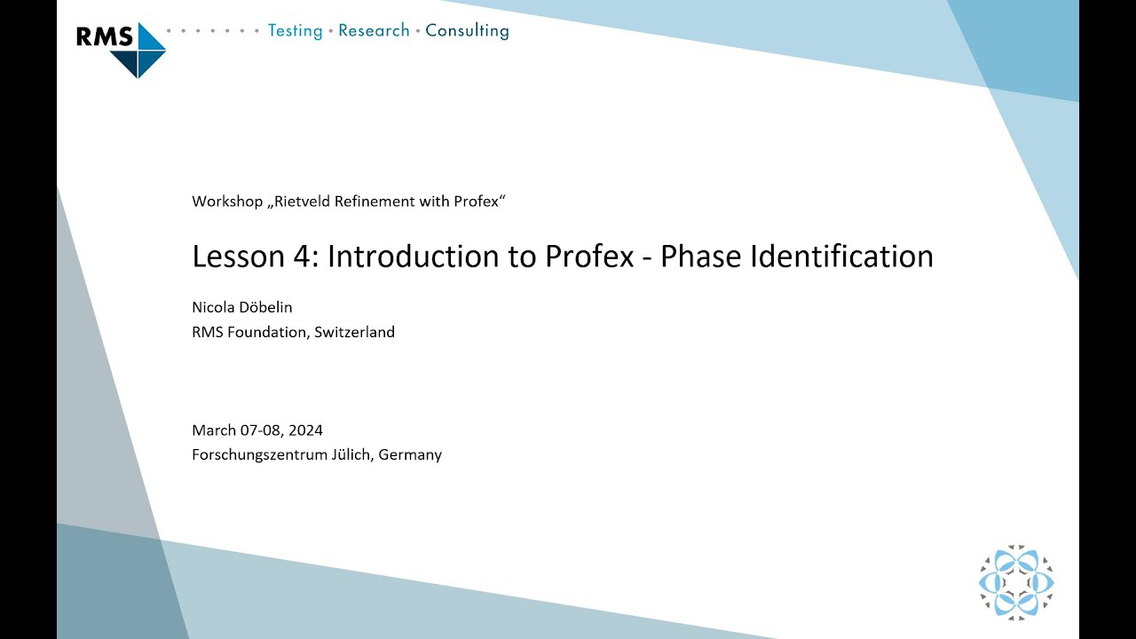 Workshop 2024 Lesson 4: Phase identification with Profex - YouTube