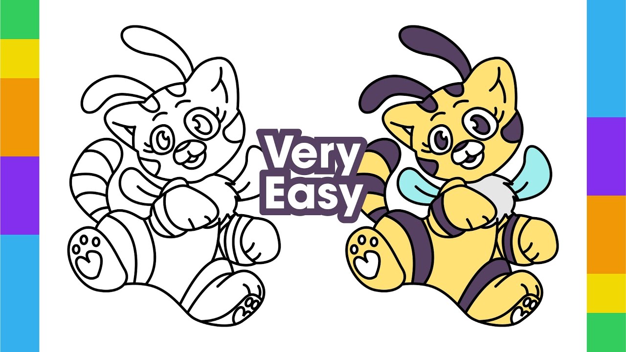 Cat Bee Poppy Playtime Coloring | Drawing Cat Bee Poppy Playtime - YouTube