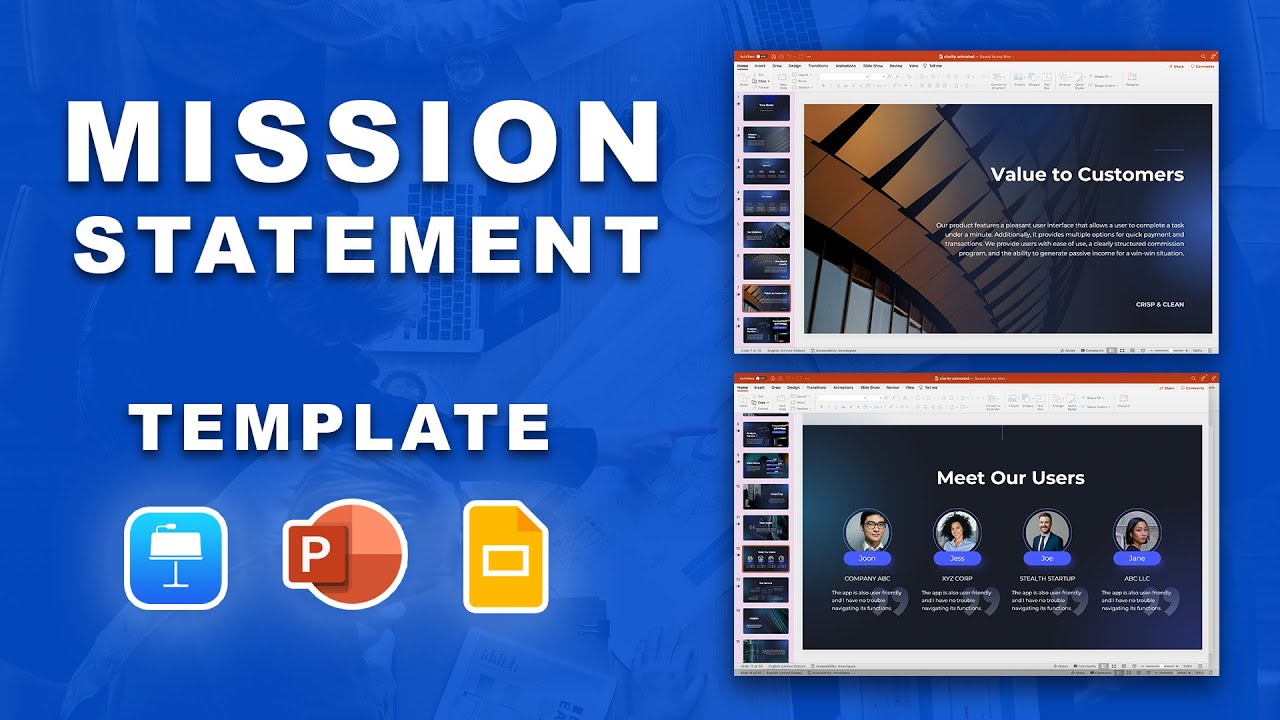 How to write a "Mission Statement" with a presentation template - YouTube