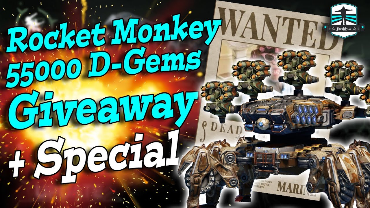 Rocket Monkey Is Back 55000 D-Gems + Special Items Giveaway- War Robots ...
