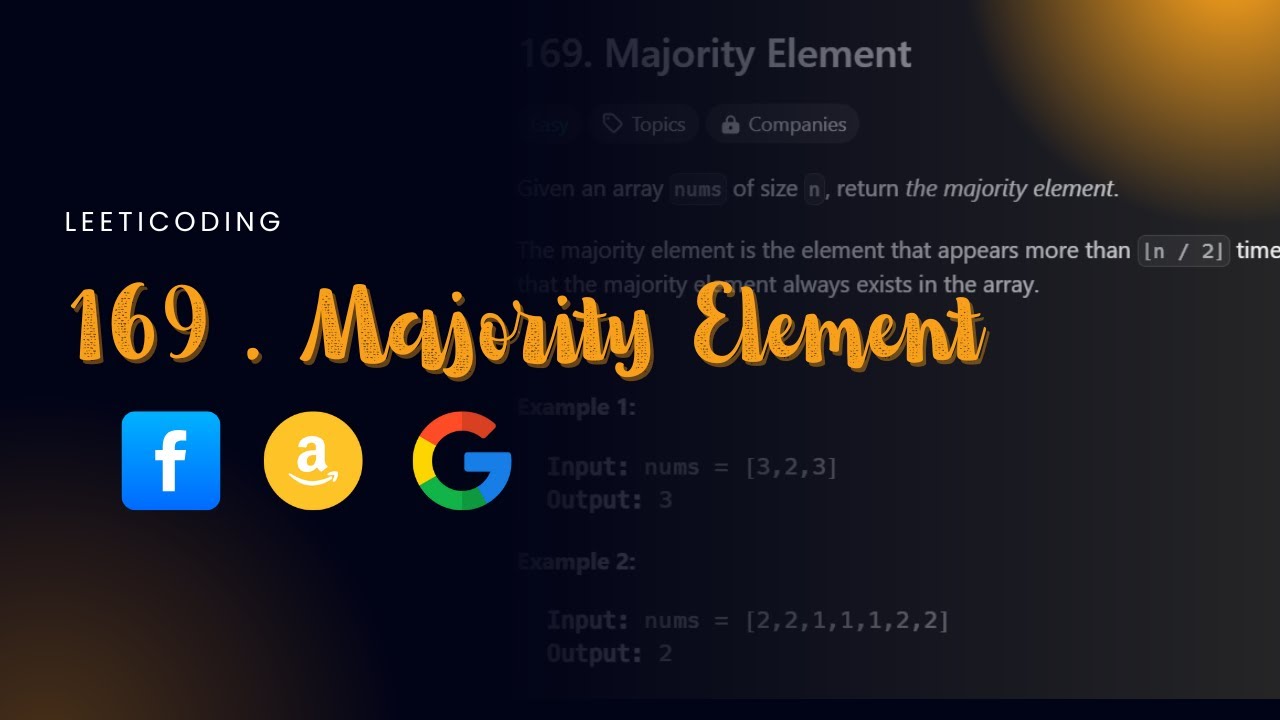 Majority Element Moores Voting Algorithm Leetcode 169 Java 