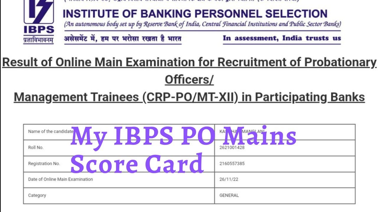 IBPS PO MAINS SCORECARD | AB KYA HOGA 😢 #ibpspo #ibpspomainsresult ...