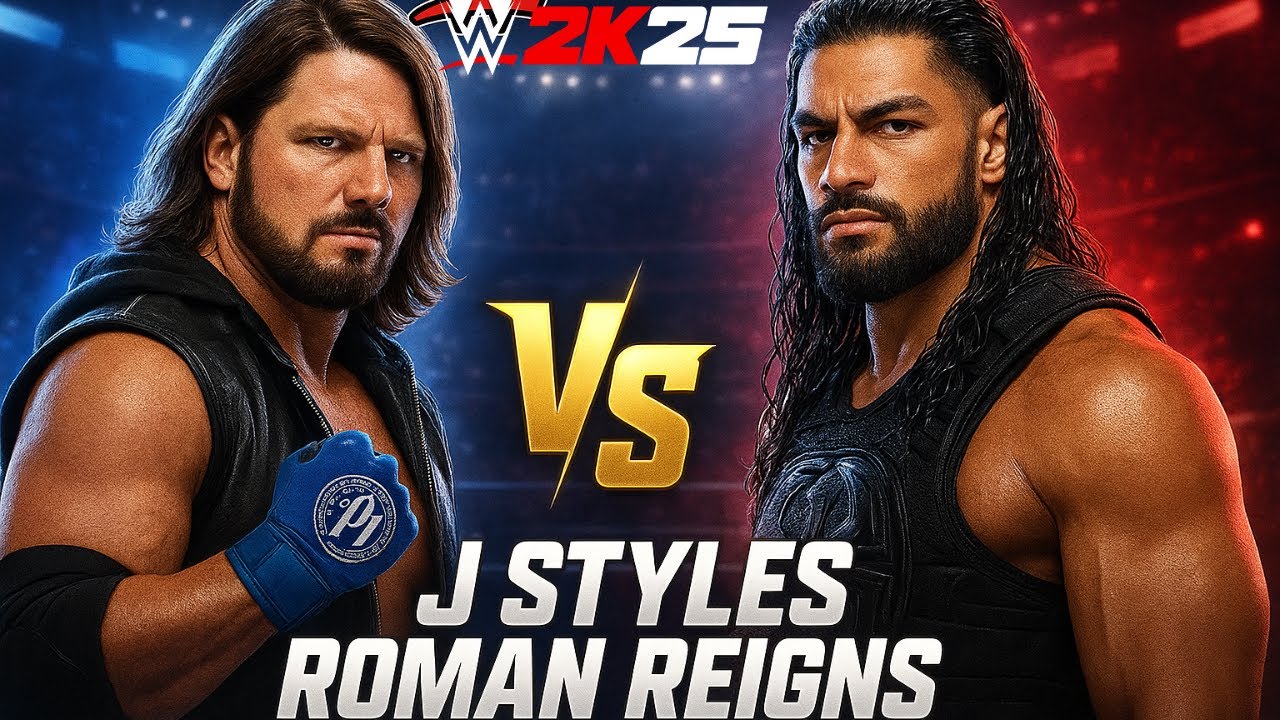 AJ Styles vs Roman Reigns – WWE 2K25 Full Match - YouTube