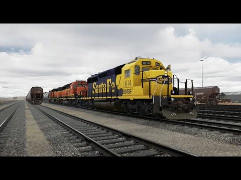 Victorville - San Bernardino with an ex-ATSF SD40-2. A stormy September afternoon. - YouTube