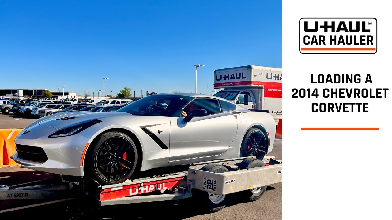 Loading a 2014 Chevy Corvette Onto a U-Haul Car Hauler - YouTube