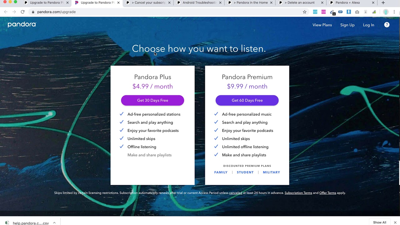 PANDORA PREMIUM how to upgrade? - YouTube