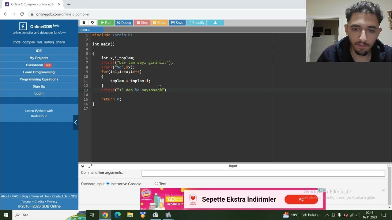 HİKMET SAHİN ,FOR DÖNGÜSÜ İLE SAYILAR TOPLAMI - YouTube