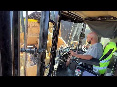 Caterpillar 990 Wheel Loader Loading Coal On Lorries - Operator View - S.G.M Melidis