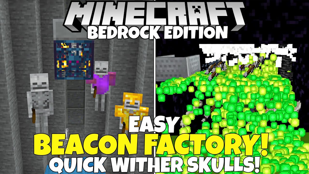 Minecraft Bedrock: (Broken) Mini BEACON FACTORY Tutorial! EASY Wither ...