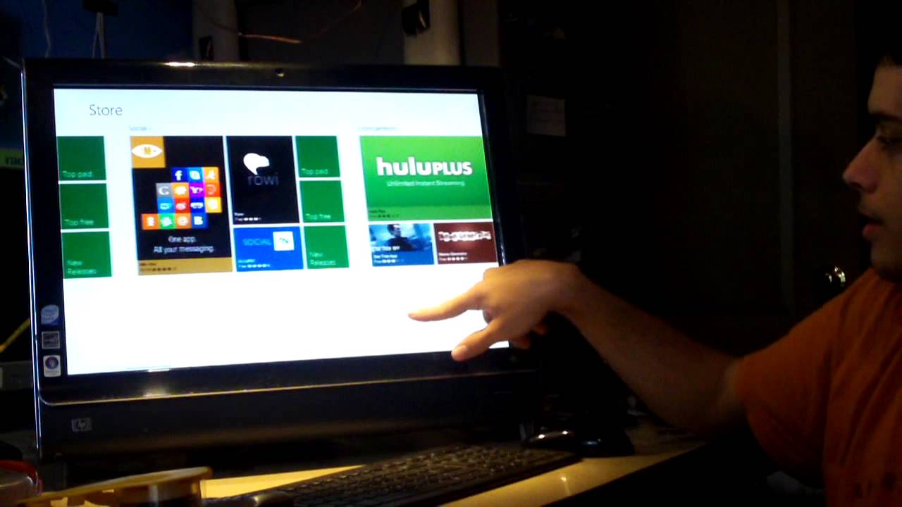 Windows 8 demonstration on a touchscreen computer - YouTube