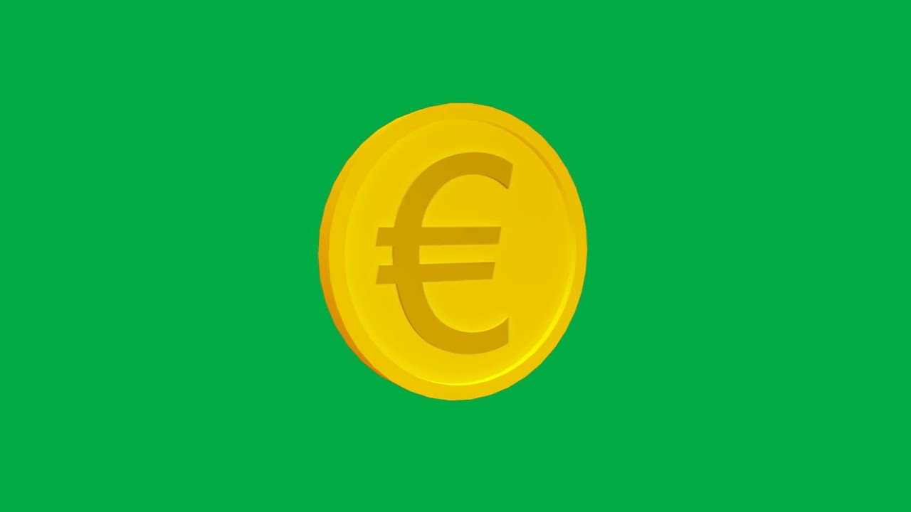 Coin Euro Green Screen - YouTube