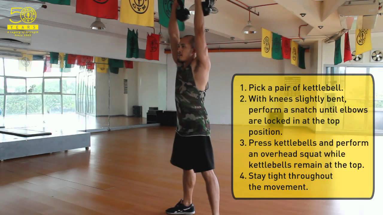Kettlebell Snatch to Overhead Squat - YouTube