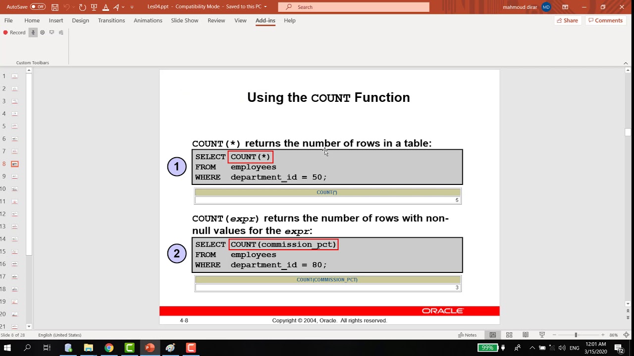 Reporting Aggregated Data Using The Group Functions Part 1 Youtube