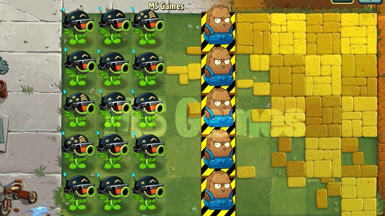 PvZ 2 Challenge - 15 Plants Protect 5 Primal Wall nut - YouTube