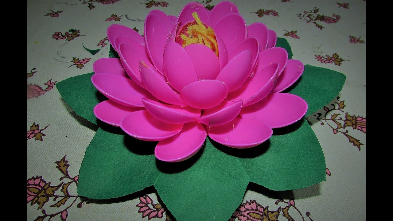 DIY plastic spoon LOTUS - easy & fun - YouTube