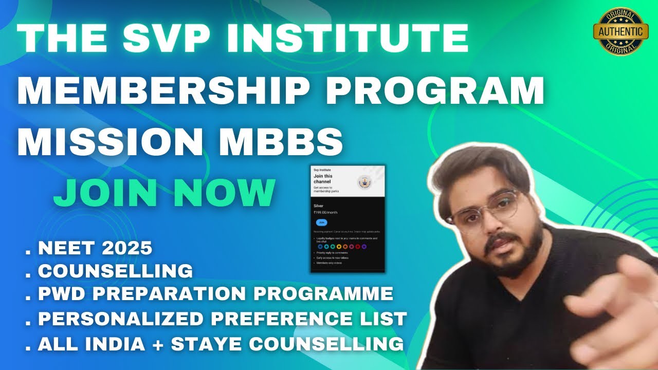 SVP Institute Membership Programme For MBBS For All Category Mentorship ...