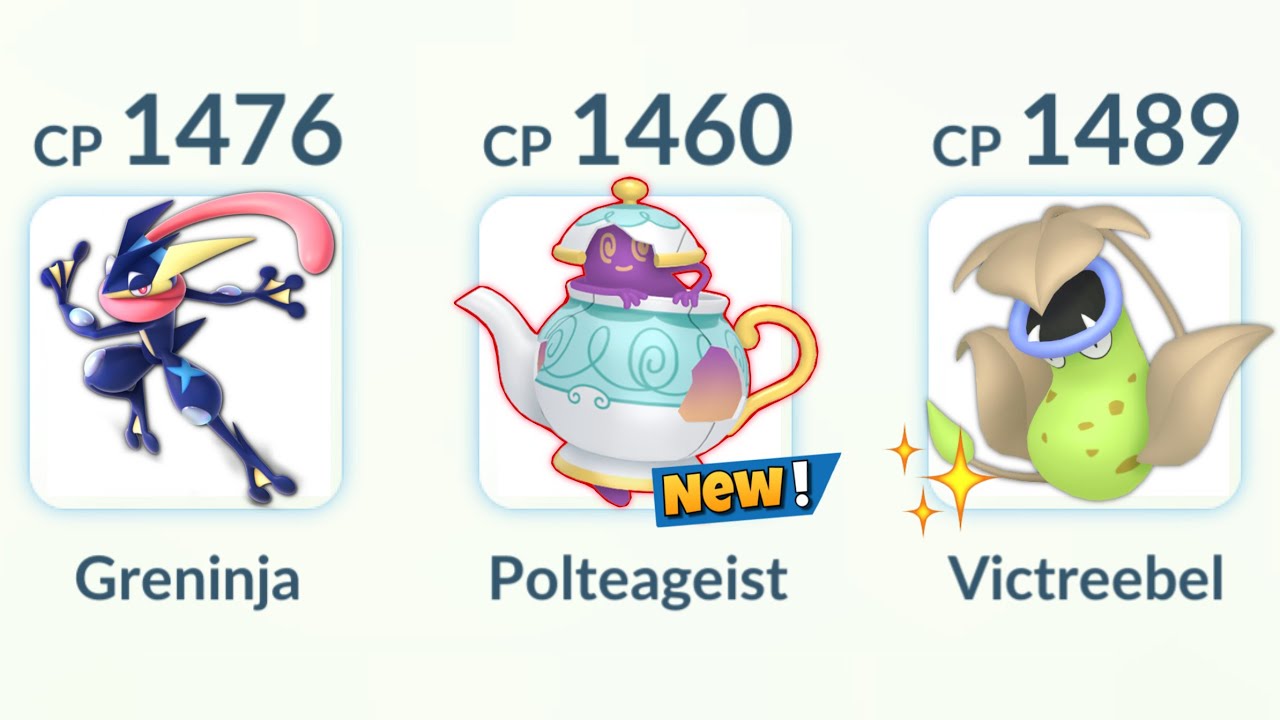 Using (Greninja, Polteageist, Victreebel) team in Pokemon GO Battle ...