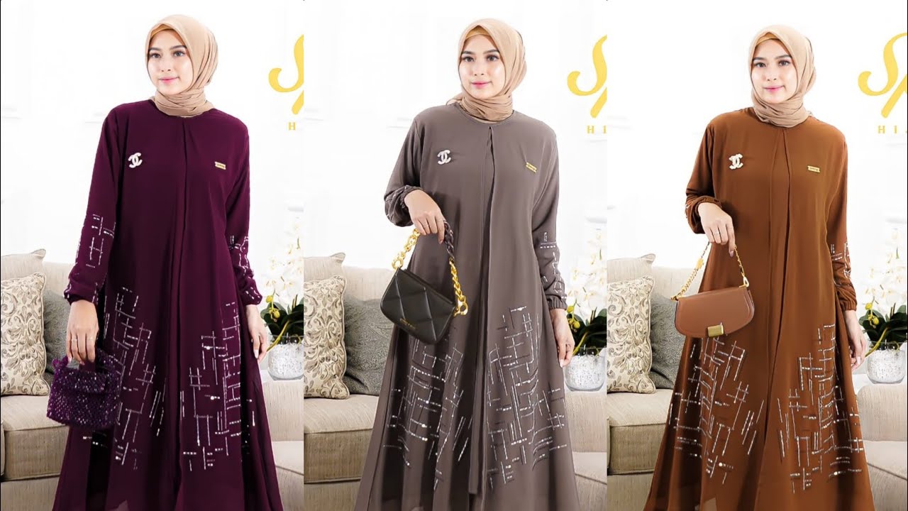 Setelan set celana modis dan gamis model trendy - YouTube