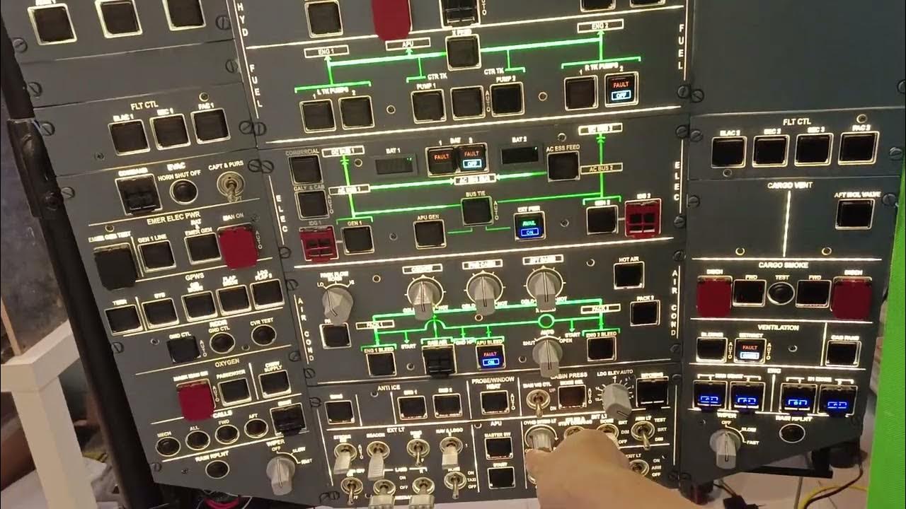 Finished DIY A320 Overhead panels - YouTube