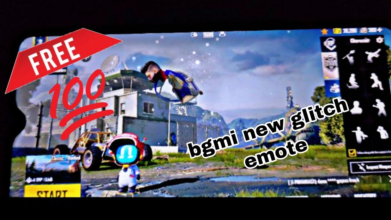 BGMI NEW glitch emote|100% free emote| tri in game 🎮 | - YouTube