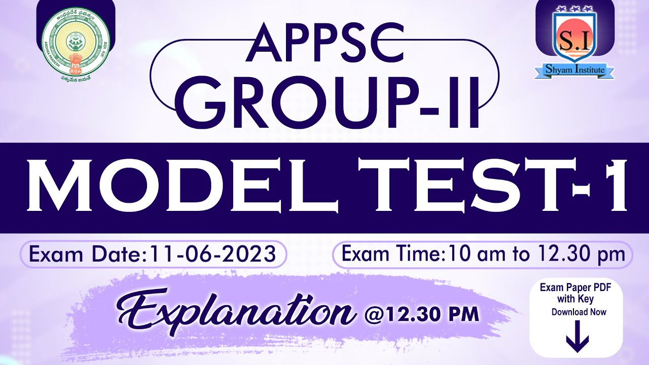 APPSC GROUP-2 |MODEL TEST-1 | EXPLANATION | #shyaminstitute - YouTube