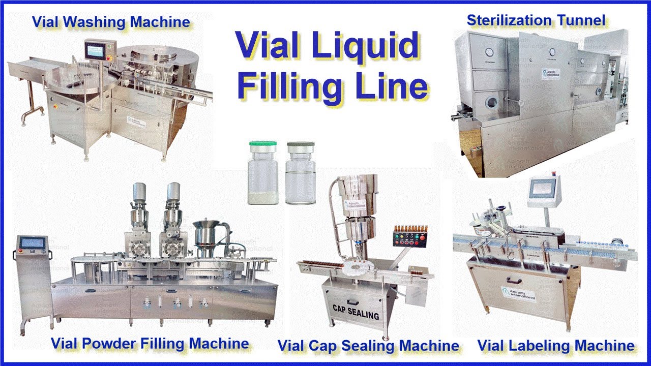Vial Filling Line, Vial Liquid Filling Line. Compact Vial Line - YouTube