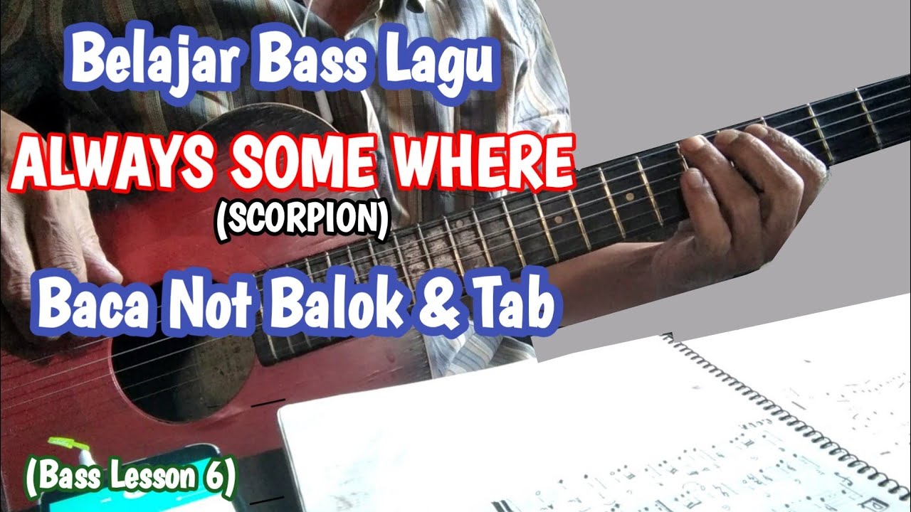 Belajar Bass Baca Not Balok & Tab Lagu Always Some Where (Bass Lesson 6 ...