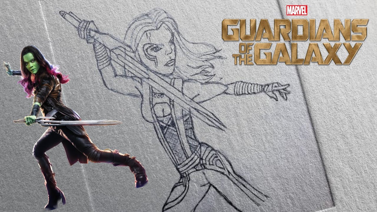 How to Draw GAMORA (Guardians of the Galaxy) | Easy Step-by-Step ...