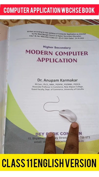 Class 11 English version Computer Application Book WBCHSE 2024-25 semester system #wbchse - YouTube
