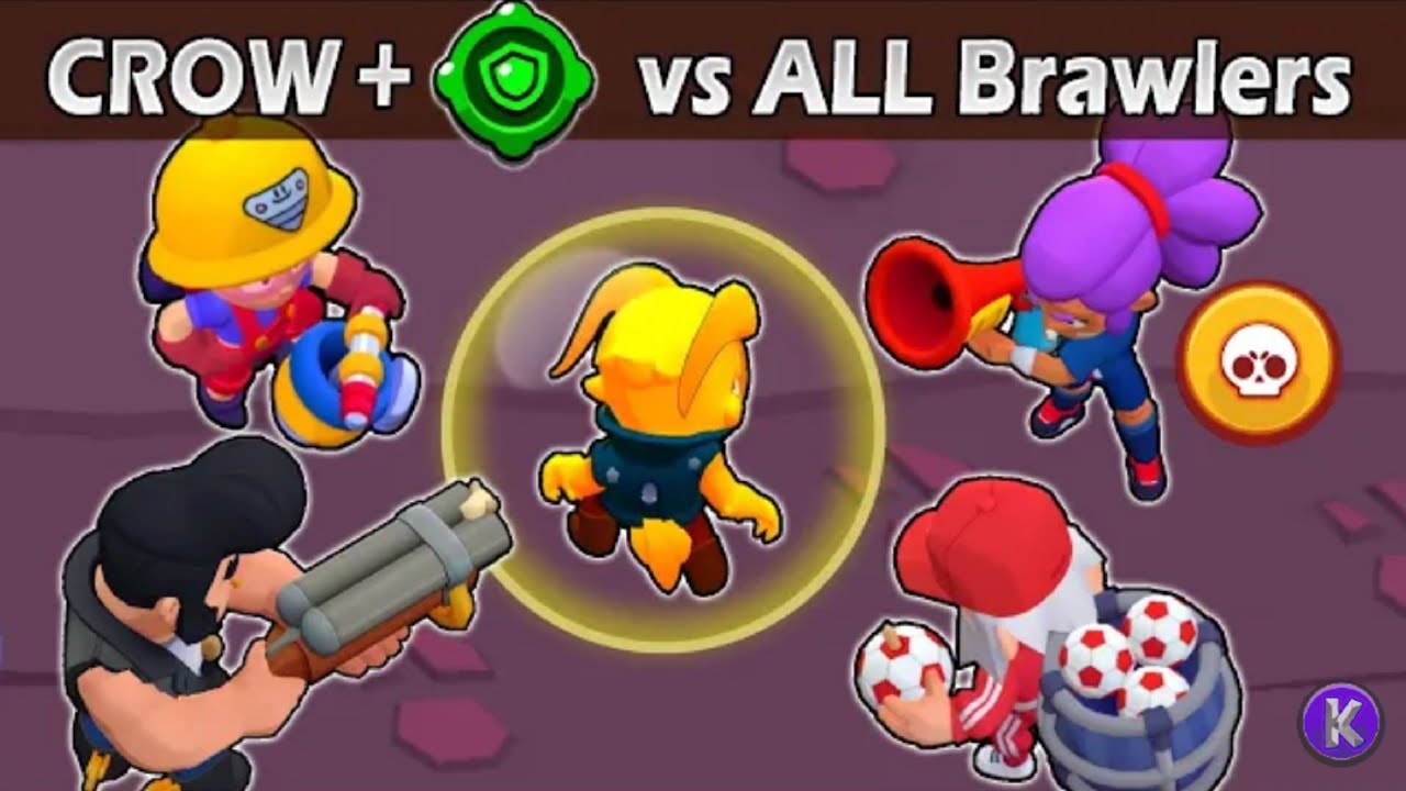 Brawl stars | Crow + gadget vs all brawlers | invincible ? - YouTube
