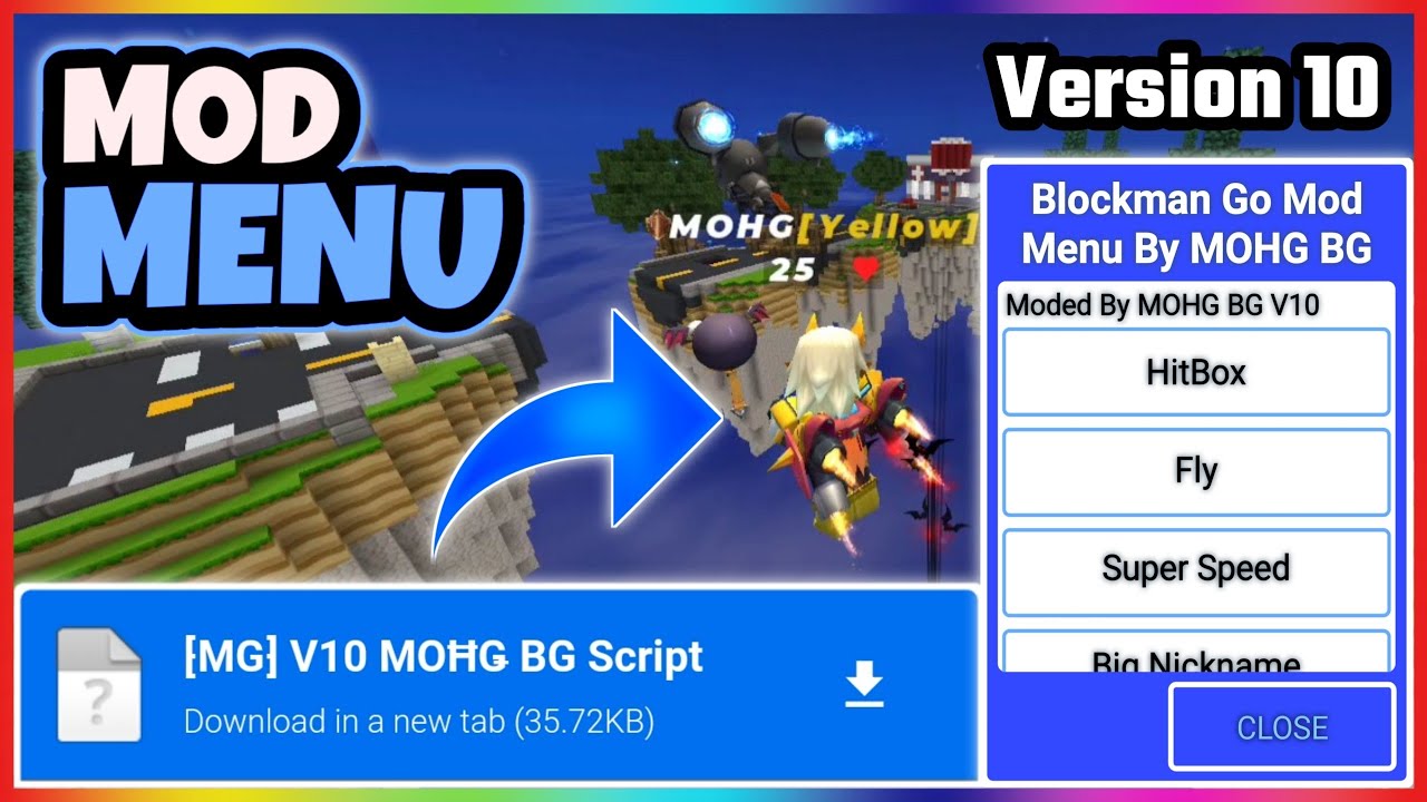 Blockman Go Fly Hack Mod Menu | Bedwars Gameplay - YouTube