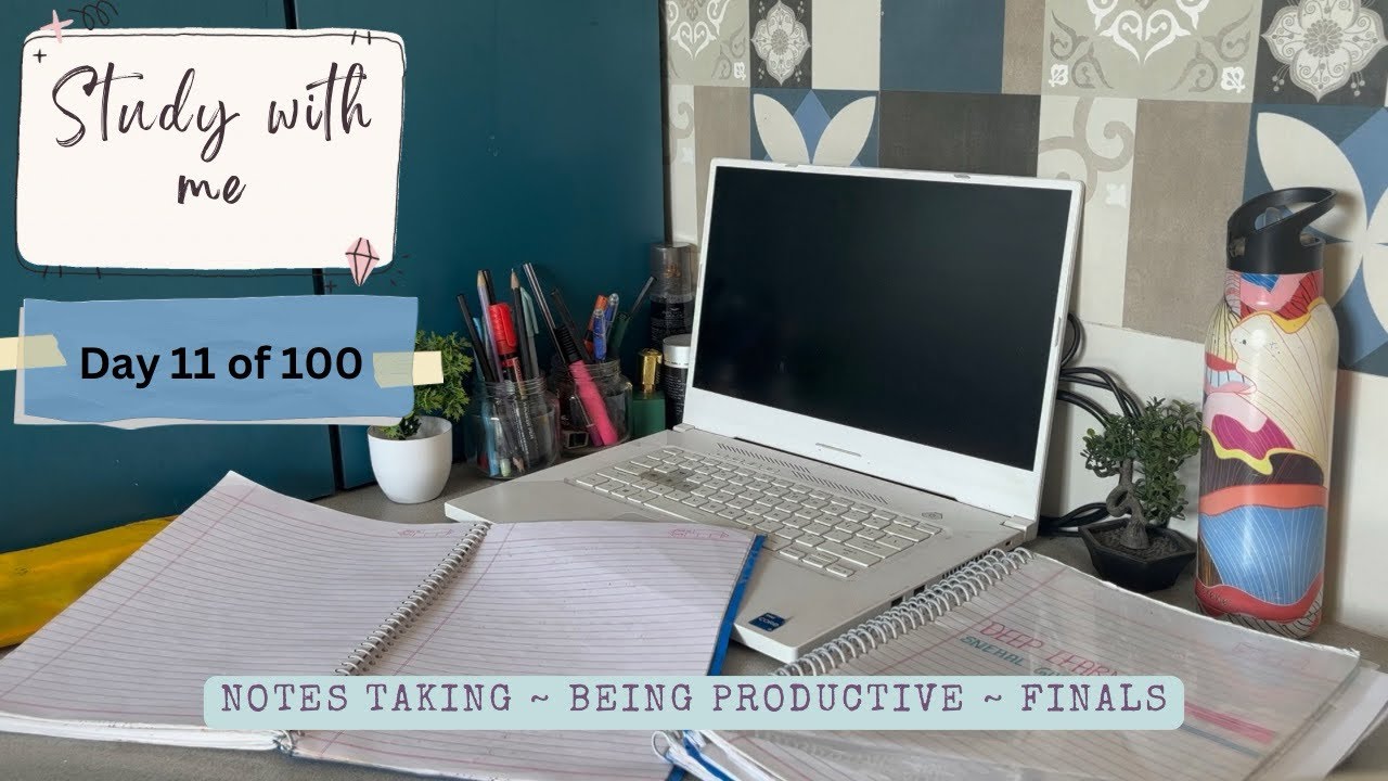 Pomodoro timer study with me no ads | Day 11 of 100 | aesthetic study ...