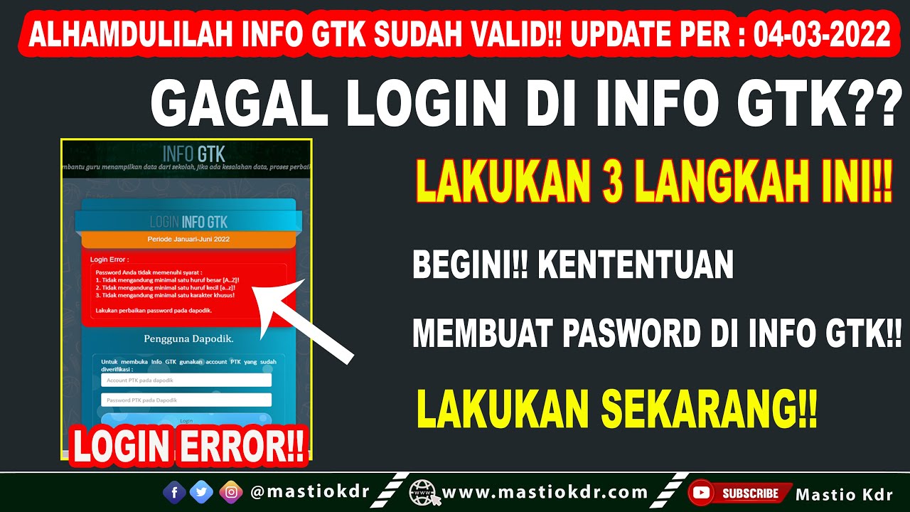 Solusi Gagal Login Di Info GTK Tahun 2022! Lakukan 3 Langkah Ini ...