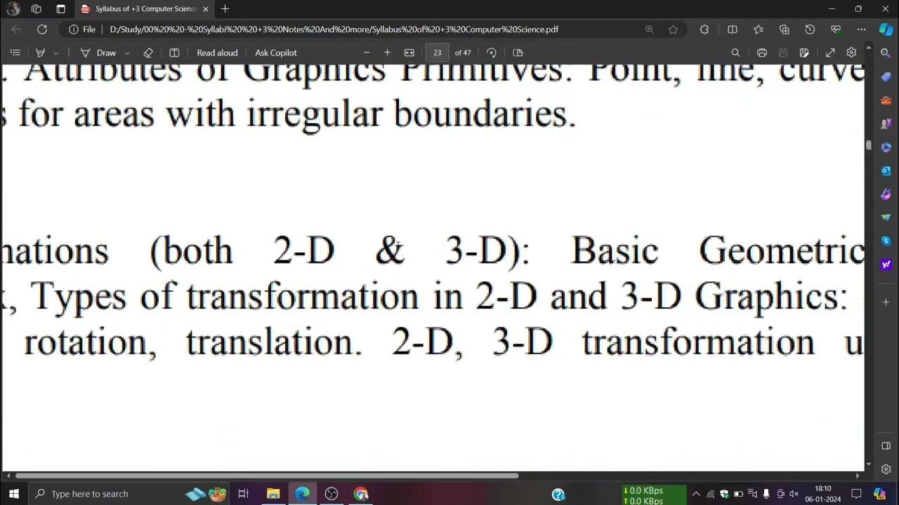 BSc Computer Science (Core - 10) - Computer Graphics Syllabus Discussion - DoWithMe #dowithme# ...